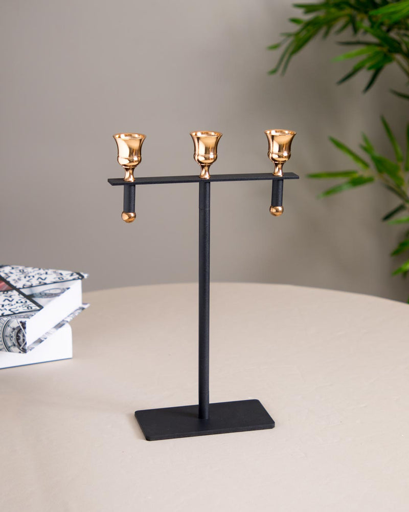Radiant Trio: Exquisite 3 Arm Candle Holder