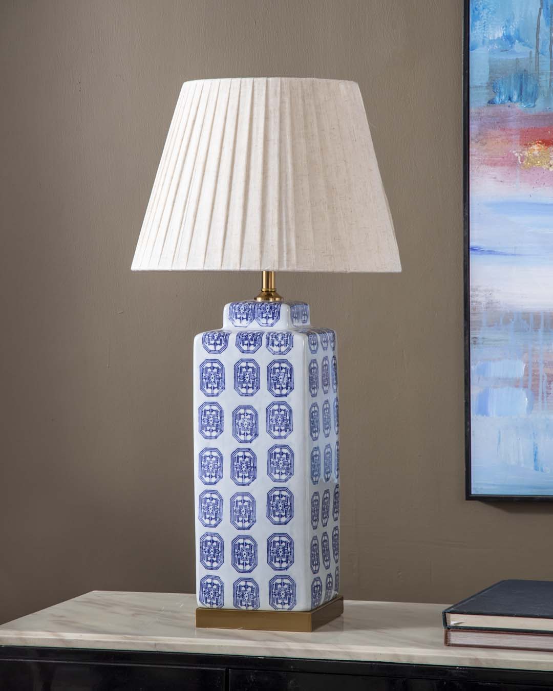 Cerulean Elegance Ceramic Table Lamp