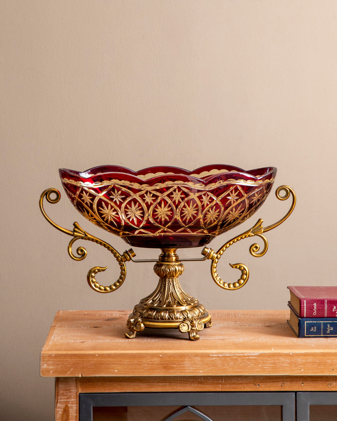 Imperial Footed Decorative Bowl - Red