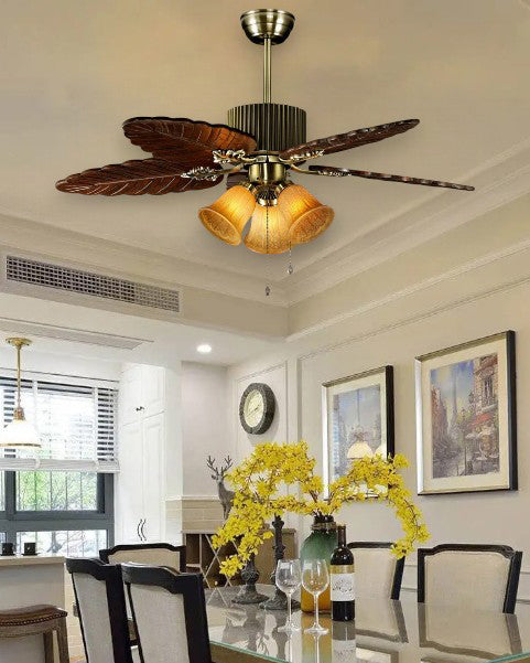 Light Fixtures With Ceiling Fans With Leaf Designs Tropical Breeze