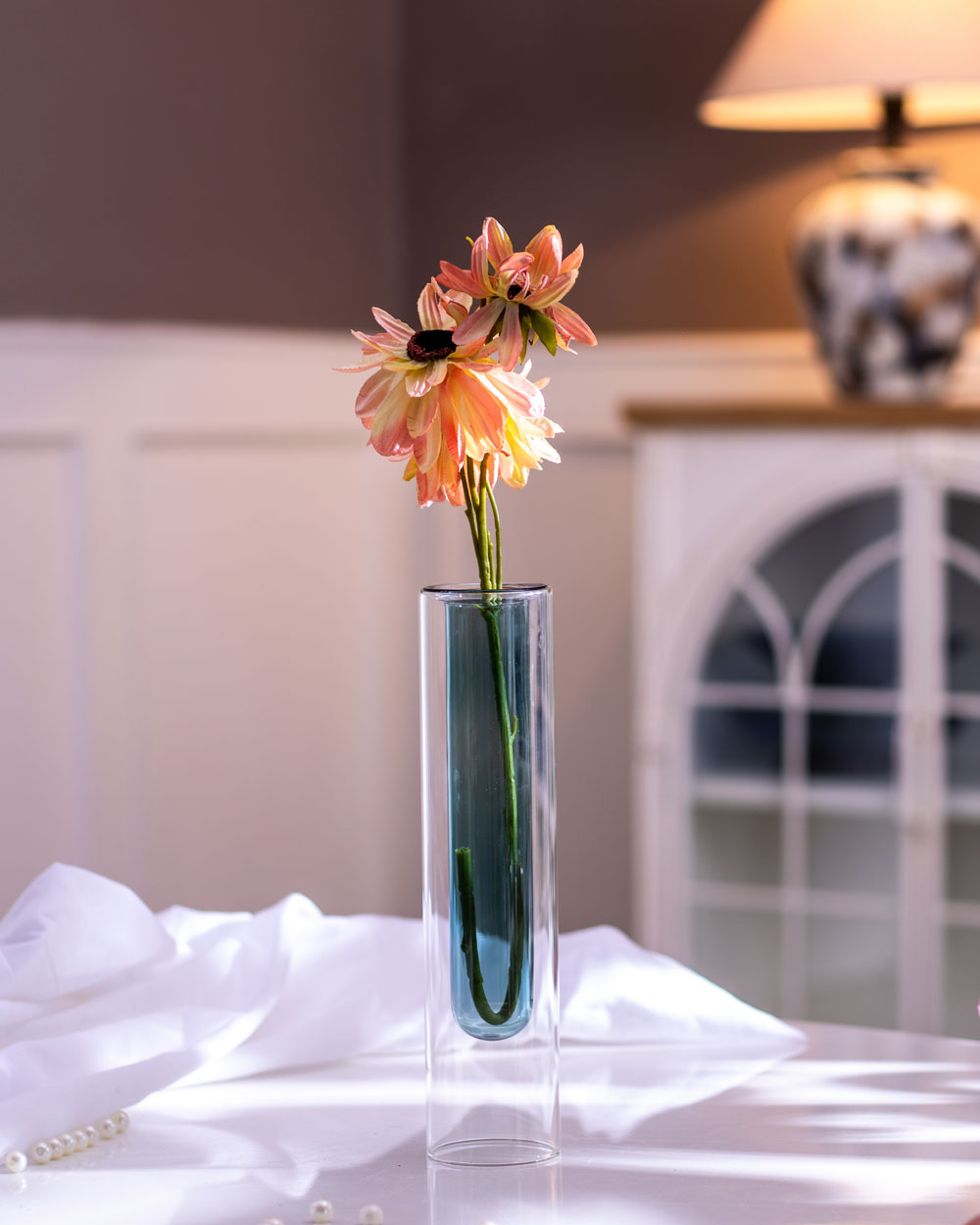 Leonora Double Wall Glass Vase